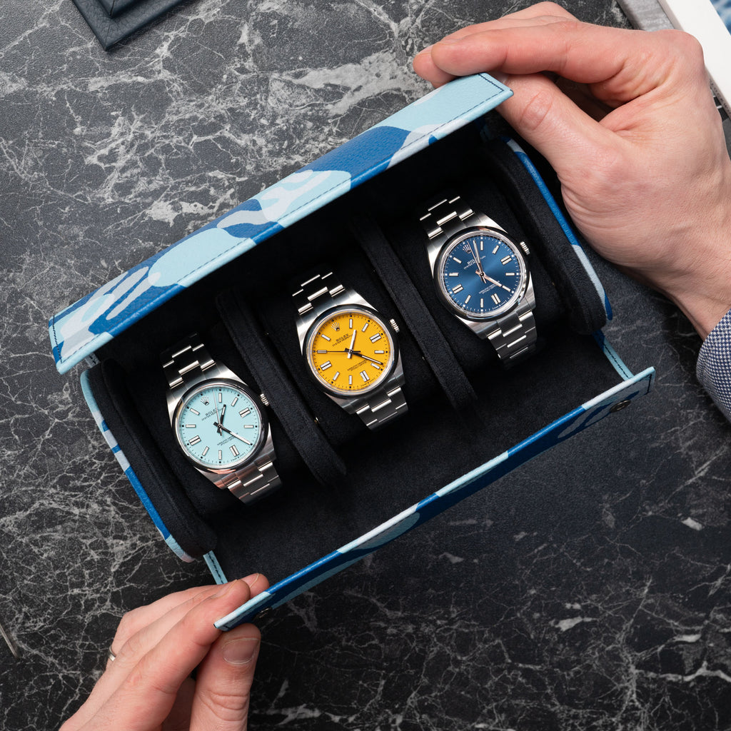 Azure Camo Watch Roll – Three Watches – IFL Watches