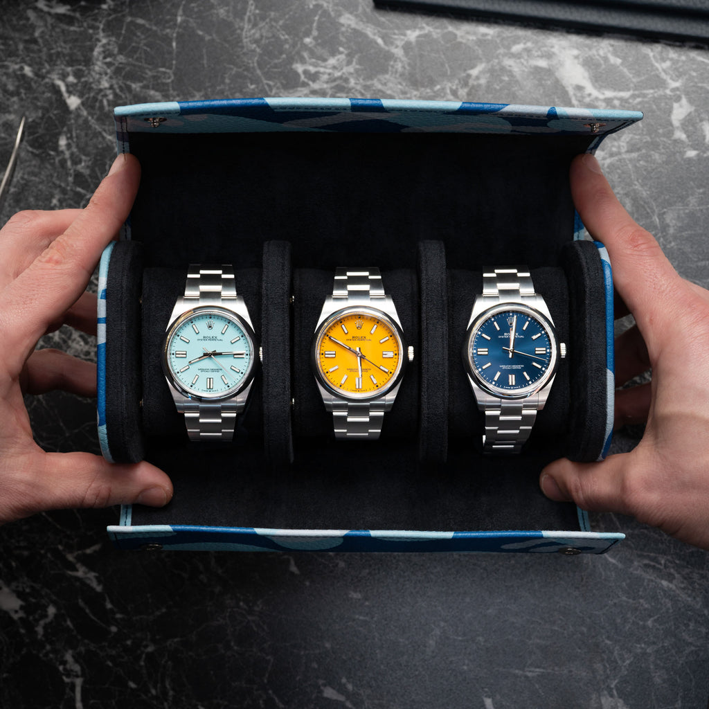 Azure Camo Watch Roll – Three Watches – IFL Watches