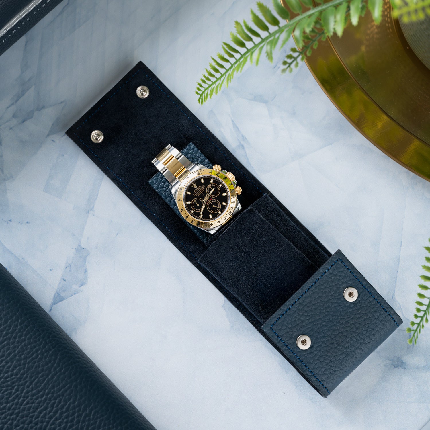Navy Chronovault Leather Watch Pouch – IFL Watches