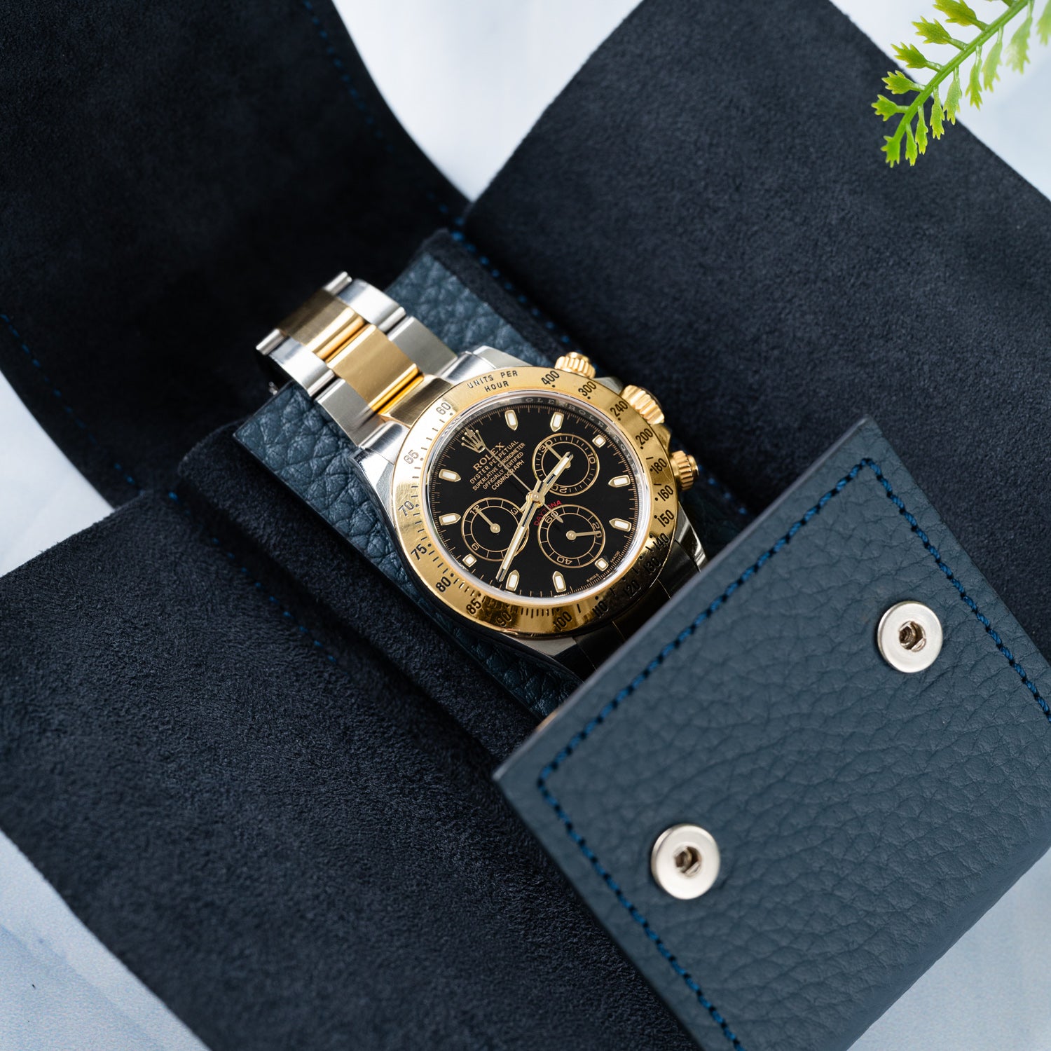 Navy Chronovault Leather Watch Pouch – IFL Watches