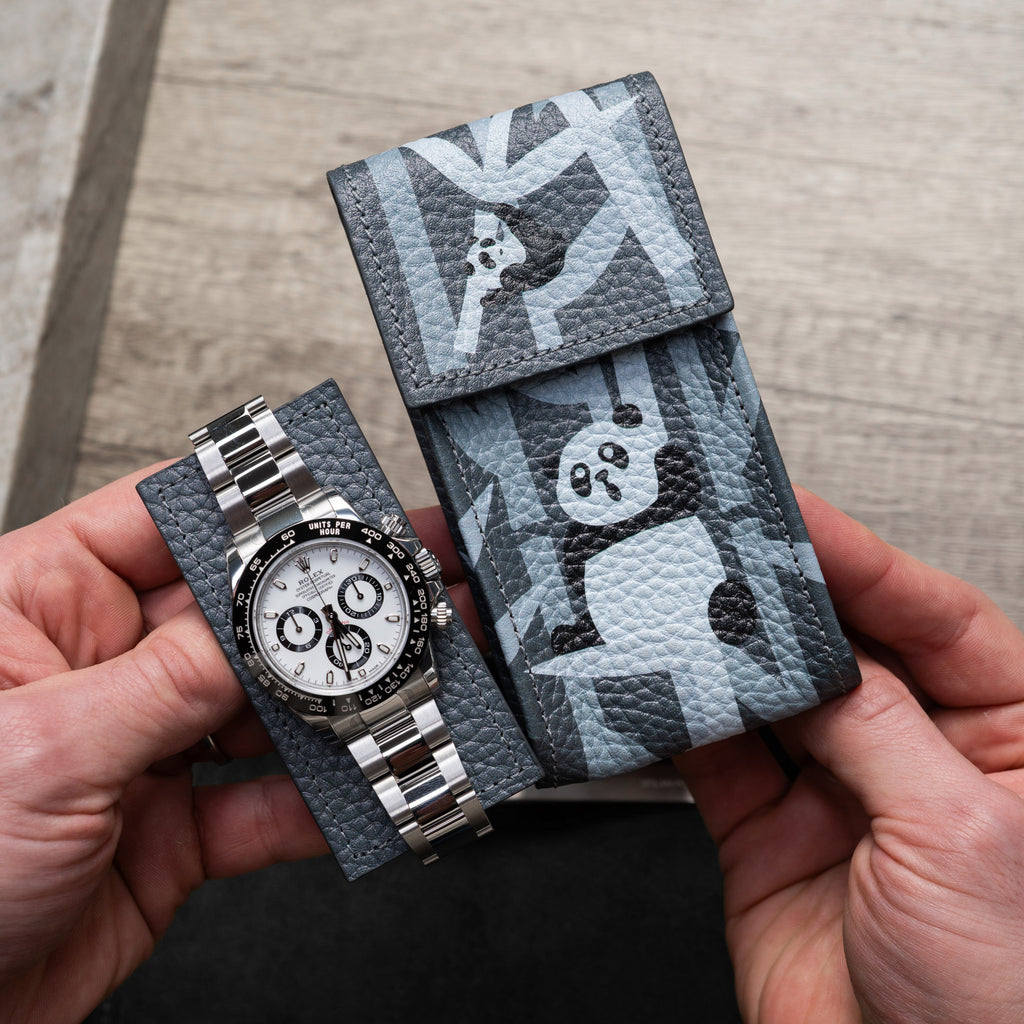 Charcoal Panda Watch Pouch – Luxury Travel Storage – IFL Watches