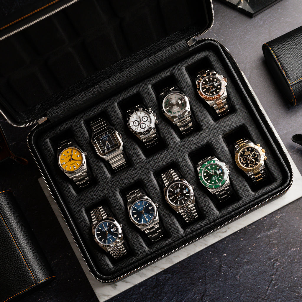 Black Saffiano Watch Box – Ten Watches – IFL Watches Black Saffiano Watch Box – Ten Watches – IFL Watches